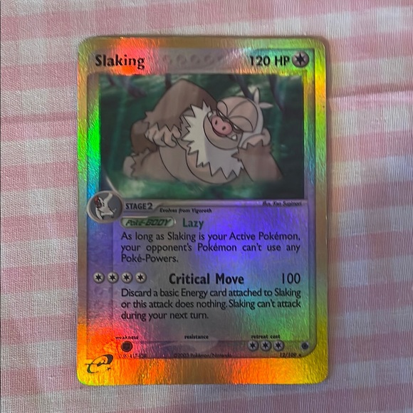 Pokemon | Toys | Pokemon Trading Card Slaking With Gold And Brown ...